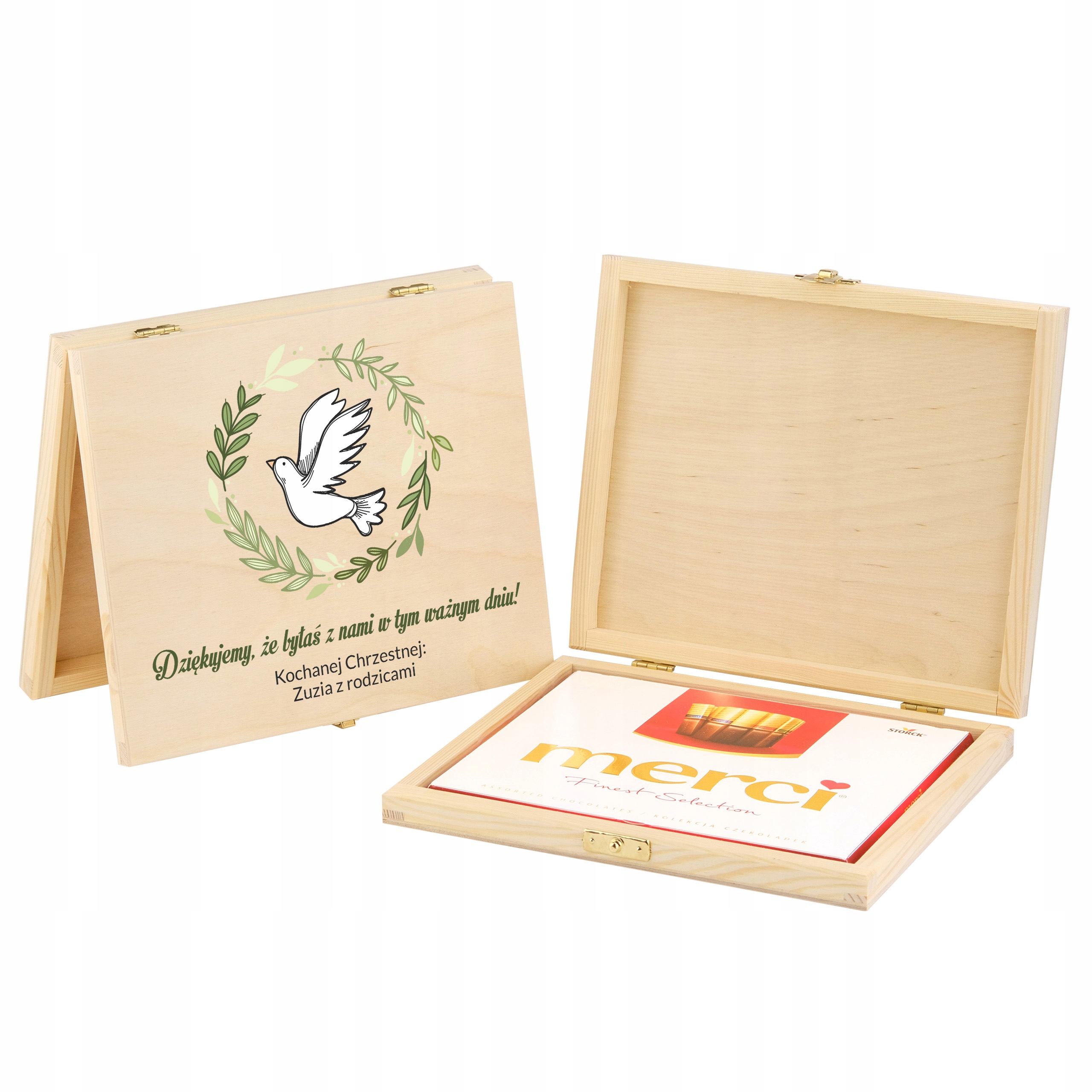Podziekowania Na Chrzest Dla Chrzestnych Pudełko (5904624908337) • Cena, Opinie • Podziękowania ...