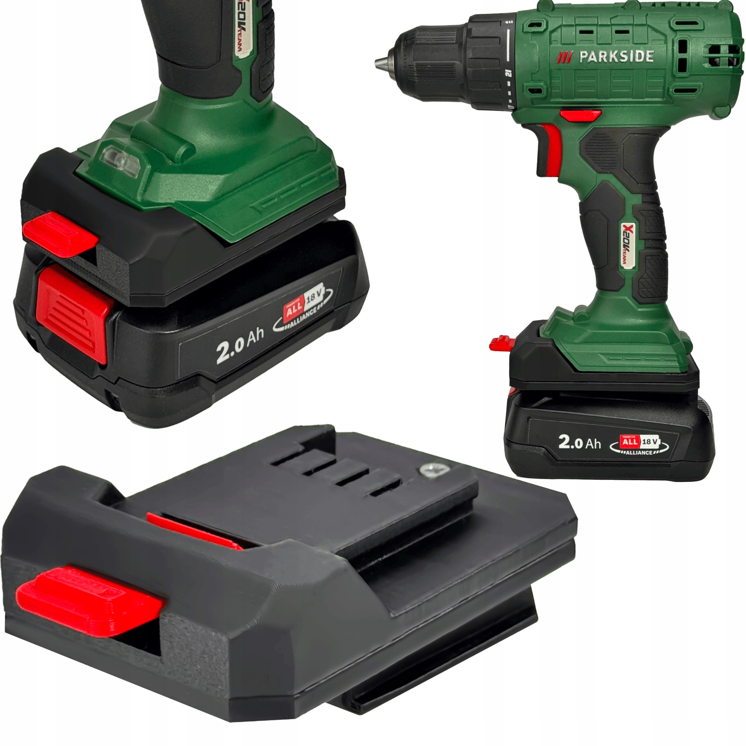 ADAPTER PRZEJŚCIÓWKA Z NARZĘDZIA PARKSIDE V20X 18V DO BATERII BOSCH PBA ...