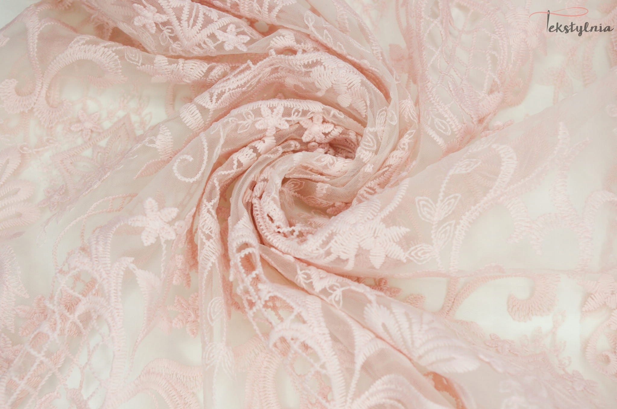 ORGANZA HAFTOWANA PUDROWY RÓŻ KNJJN 002/PUDR • Cena, Opinie • Tkaniny ...