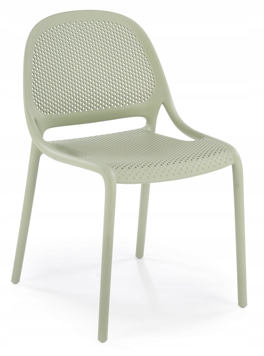 Krzesło plastikowe ażurowe SZTAPLOWANE balkon taras K532 miętowe Halmar (V-CH-K/532-KR-MIĘTOWY ...