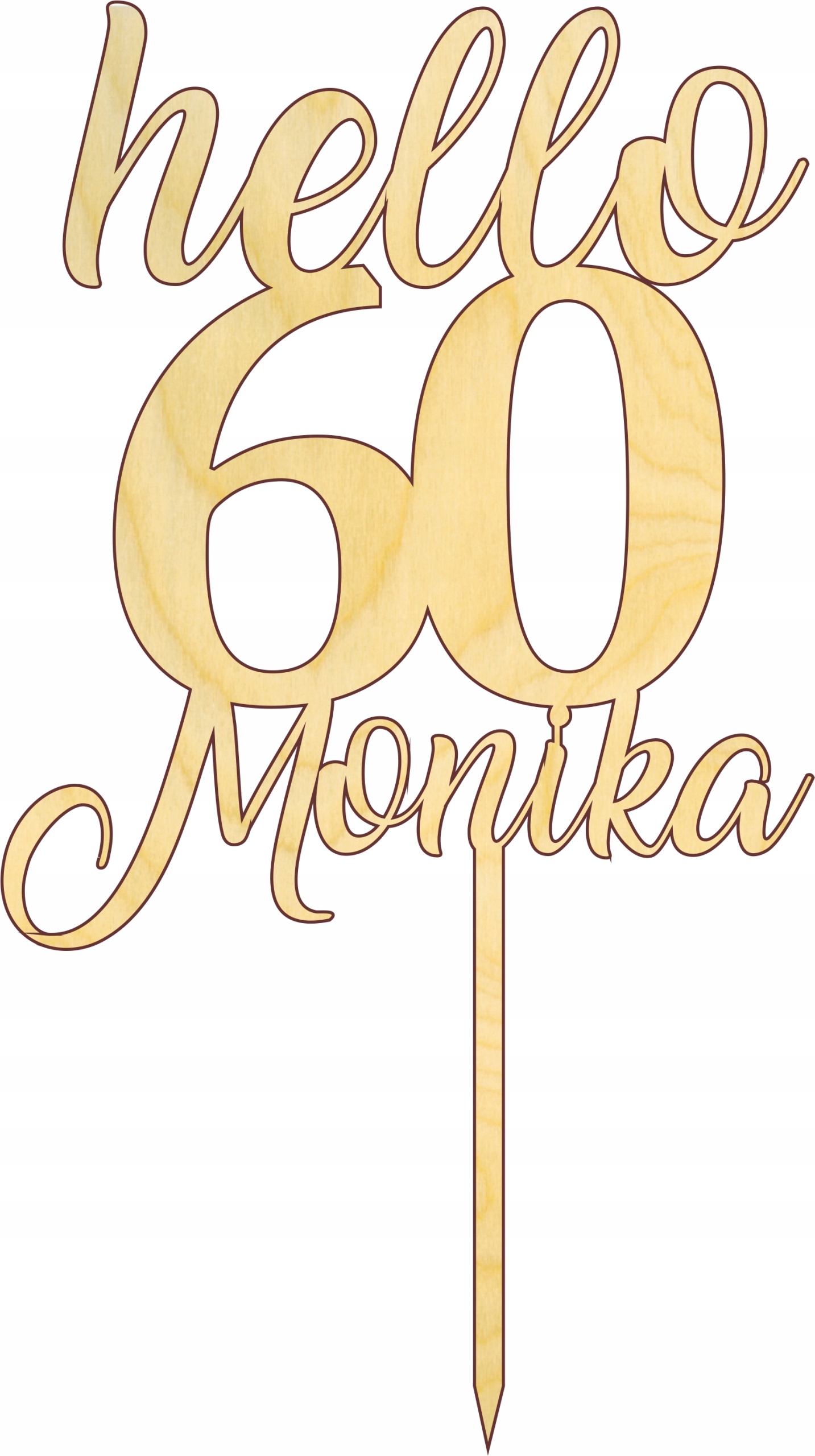 TOPPER toper HELLO 30 40 50 60 z WŁASNYM IMIENIEM 10099570644 - Allegro.pl