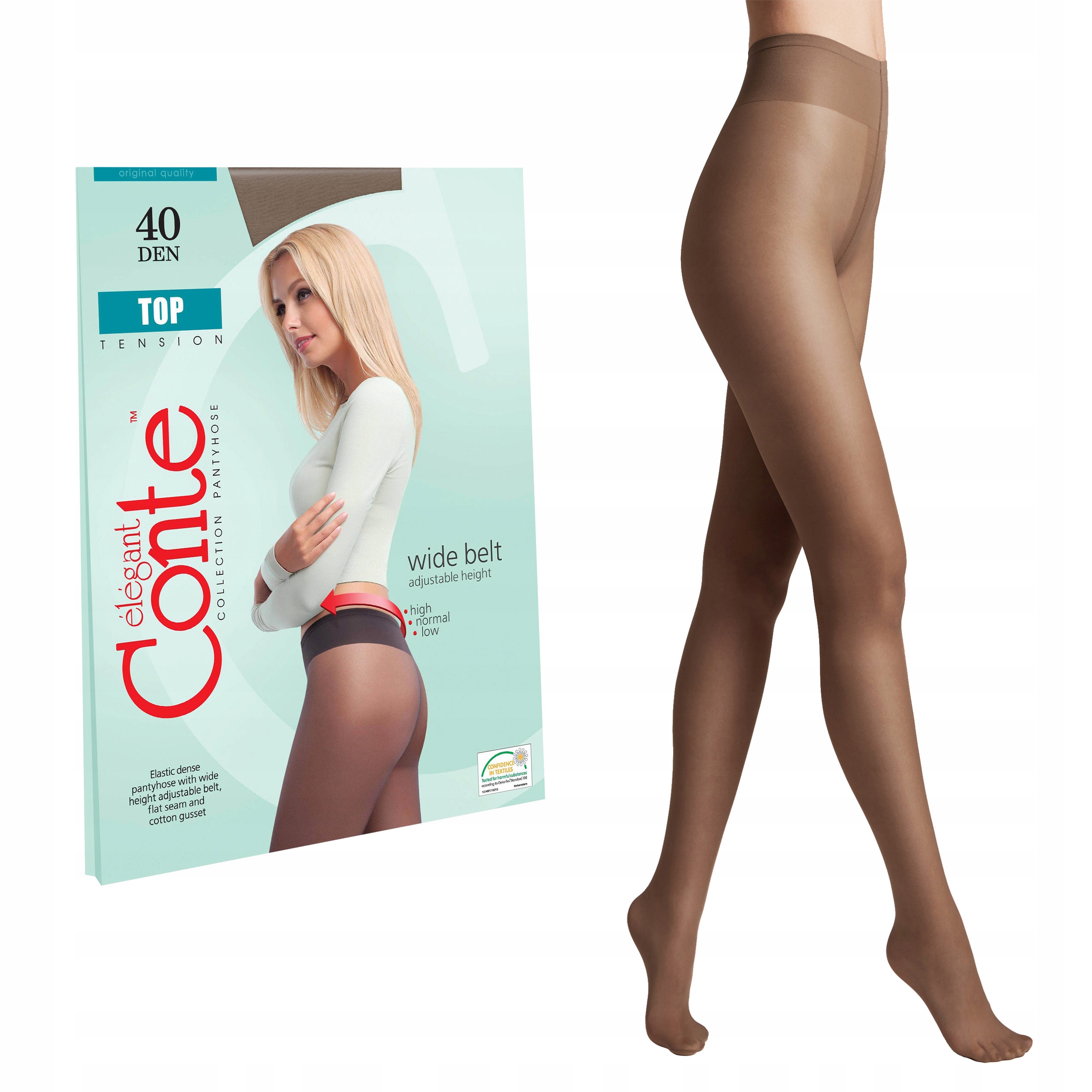 Rajstopy gładkie Conte Elegant Top 40den szary shade rozmiar 3 (4810226011492) • Cena, Opinie ...