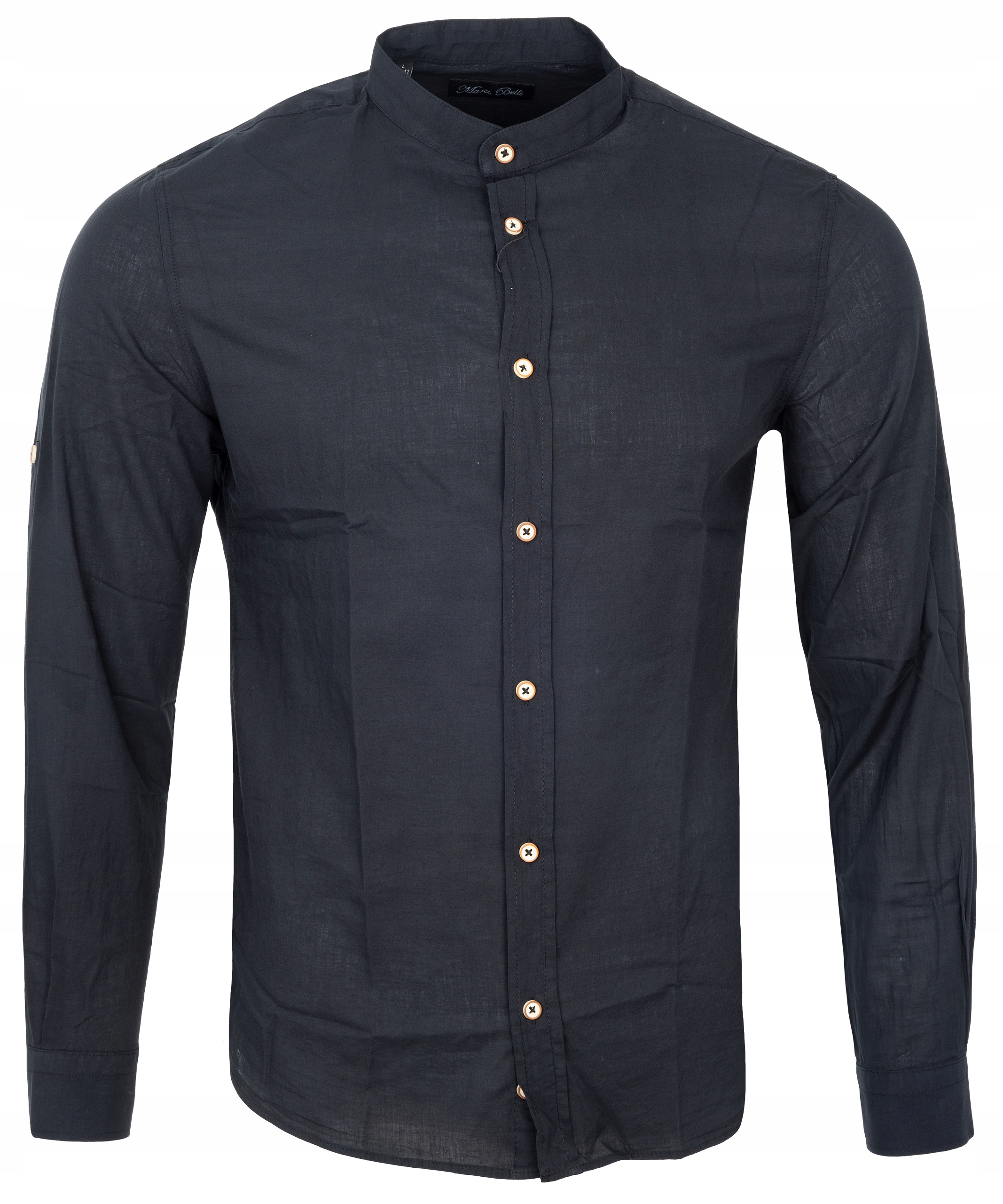 koszula męska na stójce CZARNA Bawełna M stójka 13698378554 - Allegro.pl