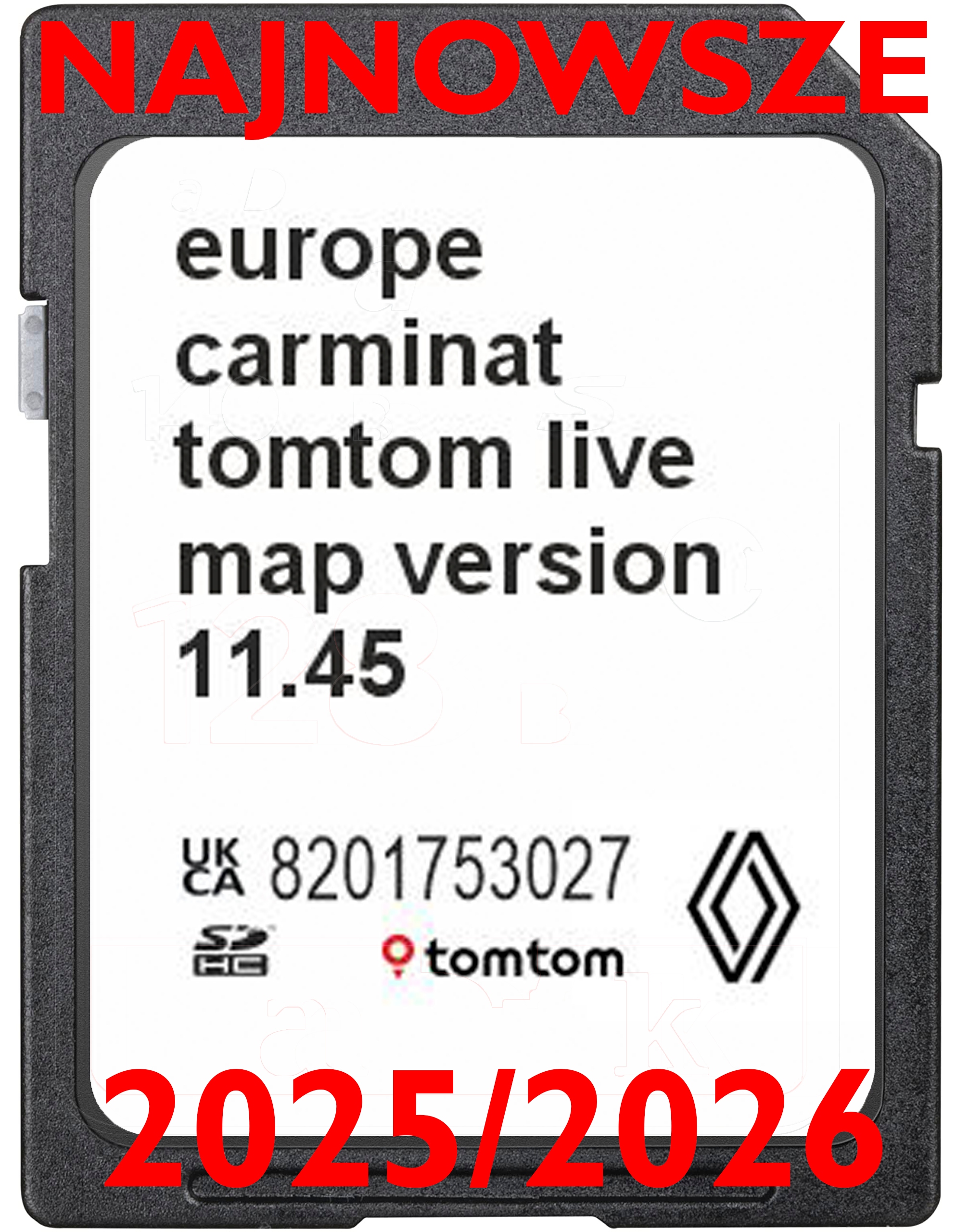 MAPA KARTA RENAULT TOMTOM CARMINAT LIVE 11.45 2025/2026 EUROPA ...