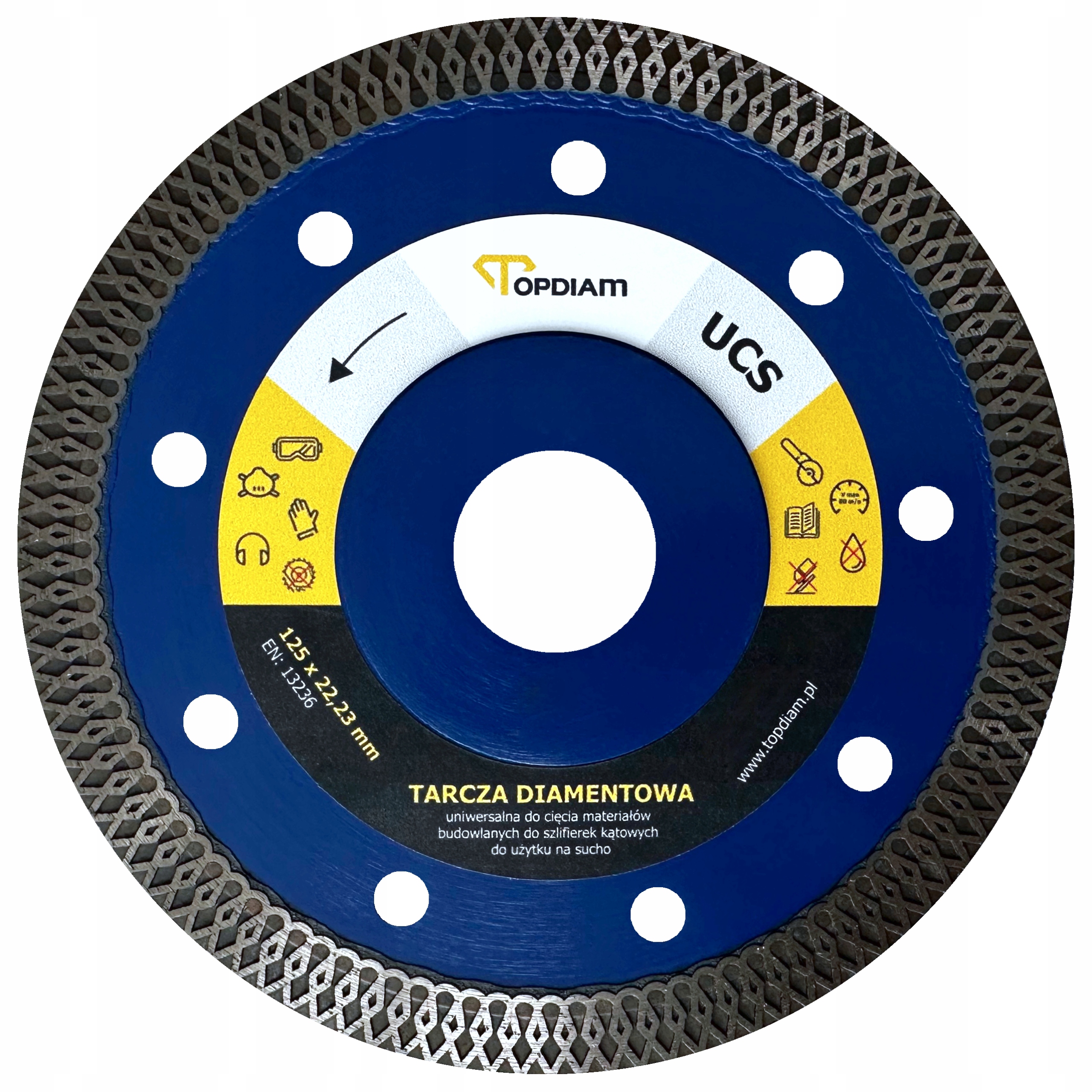 Tarcza diamentowa do cięcia gresu i ceramiki TopDiam UCS 125 x 22,23 mm ...