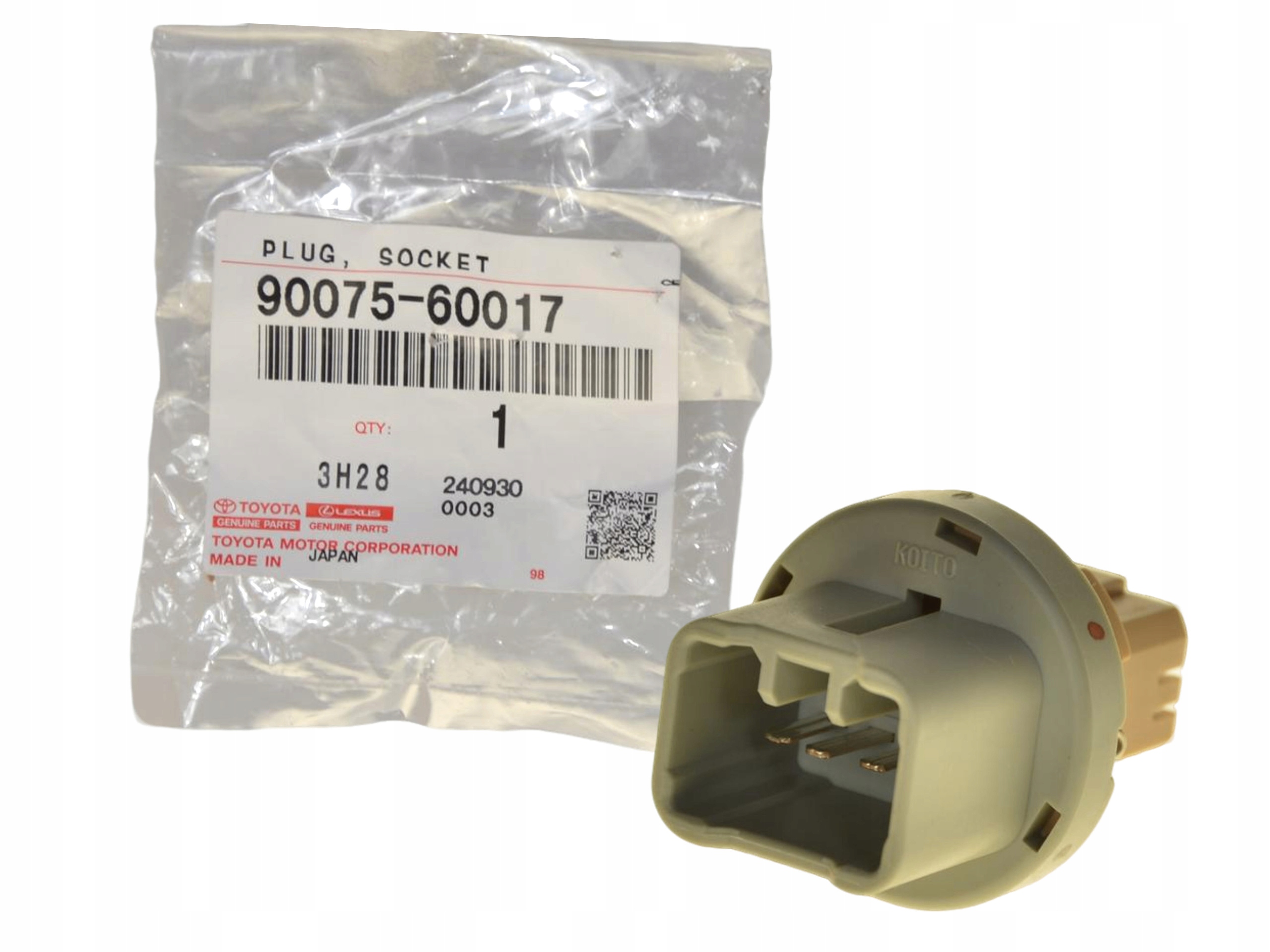 Oryginalne gniazdo żarówki Toyota Yaris Echo, 90075-60017 OE- prawa ...