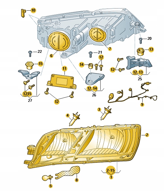 Skoda OE 5E1941016C lampa przednia prawa • Cena, Opinie - Allegro
