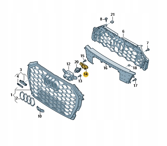PŁYTKA USTALAJĄCA KAMERY PRZÓD AUDI Q3 SPORTBACK za 59.00PLN z Wrocław ...
