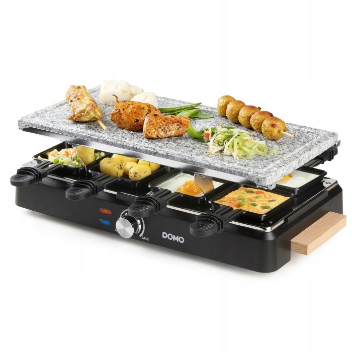 DOMO DO9262G Elektrický Raclette gril pro 8 osob, 1400W, kámen ...