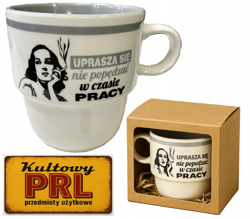 Duży Kubek PRL Uprasza się nie popędzać w pracy ceramika 460 ml (5903420885910) • Cena, Opinie ...