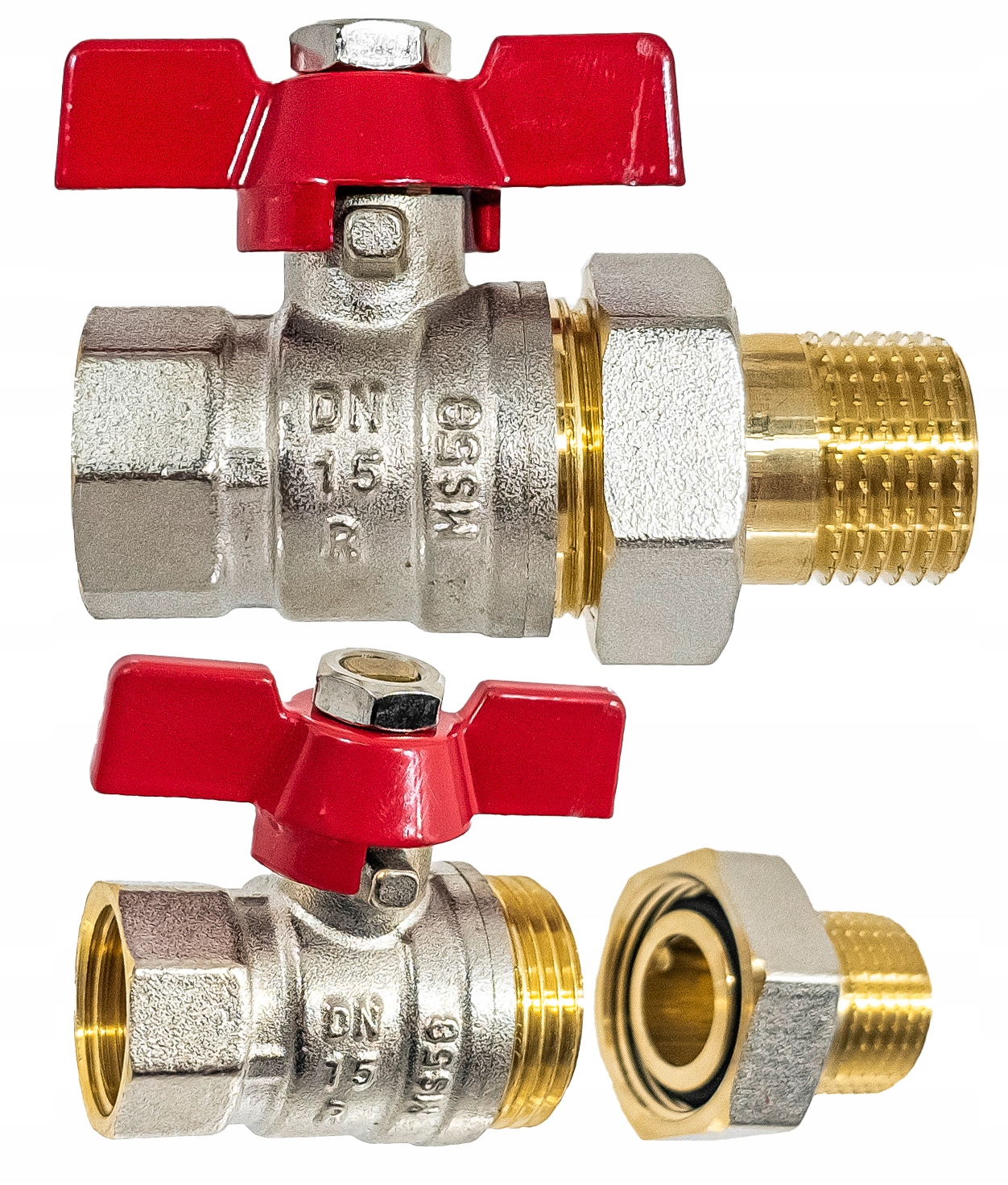 ZAWÓR KULOWY KUREK 3/4" DN25 MOSIĘŻNY ZE ŚRUBUNKIEM I DŁAWICĄ MOTYLEK MOCNY (5907547678868 ...