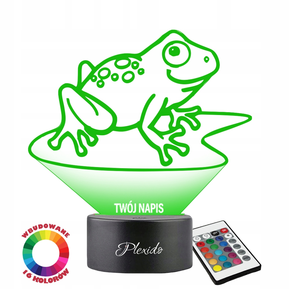 Lampka Nocna 3D LED Żaba Żabka Prezent Grawer 13534634853 - Allegro.pl