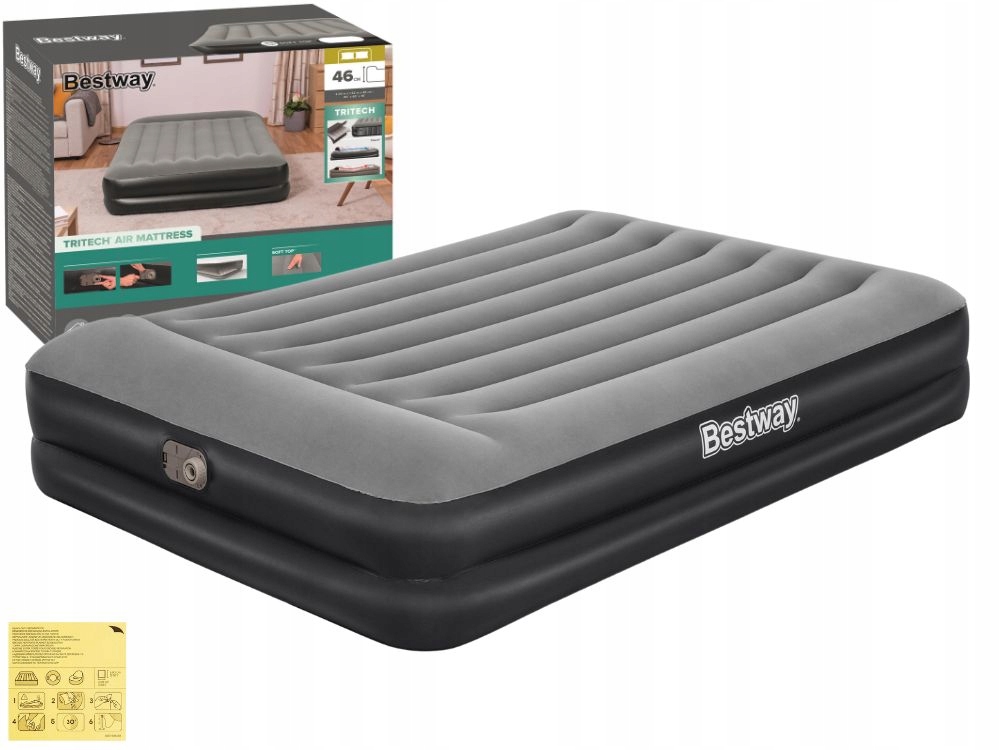 Materac Dmuchany Dwuosobowy z Pompką TRITECH QUEEN 203x152 cm Bestway ...