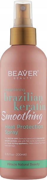 Beaver BRAZILIAN KERATIN HEAT TERMICZNY MEGA WYGŁADZAJĄCY SPRAY 200 ...