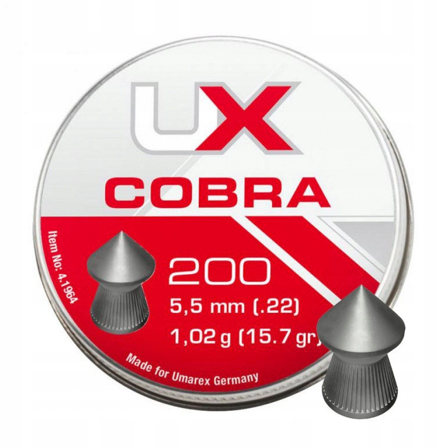Śrut 5,5 diabolo Umarex Cobra Pointed Ribbed UX 200 sztuk ...