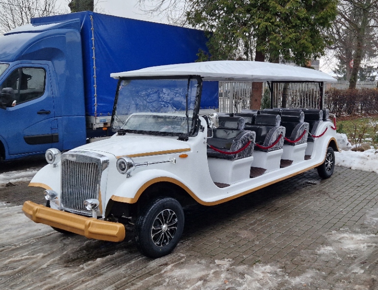 POJAZD ELEKTRYCZNY, MELEX 14 osób Retro, Turystyczny, Solar, Litowe ...