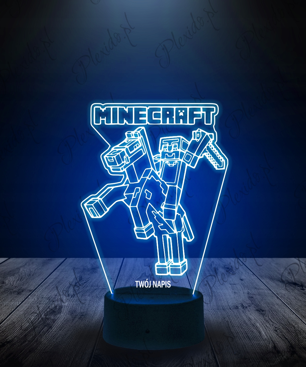 Lampka Na Biurko Nocna Minecraft 16Kolorów Led Plexido - Plexido ...