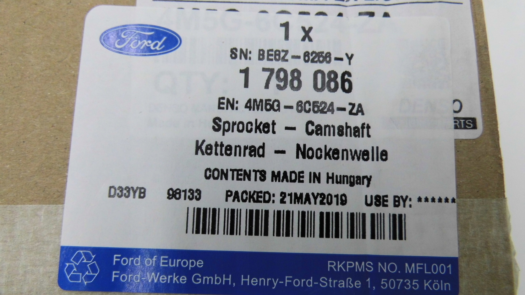 4M5G-6C524-ZA - КОЛЕСО ПЕРЕМЕННОГО РАСПРЕДВАЛА FORD 1.6 DOHC EFI купить на Avtoex из Польши в ...