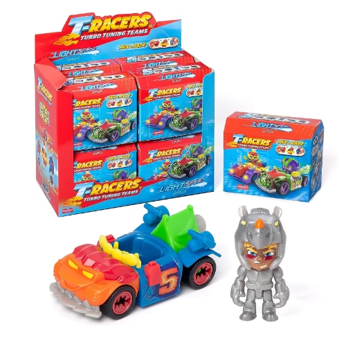 T-RACERS LIGHT SPEED SERIA 6 CAR & RACER - AUTKO Z FIGURKĄ-BOX 8 szt ...