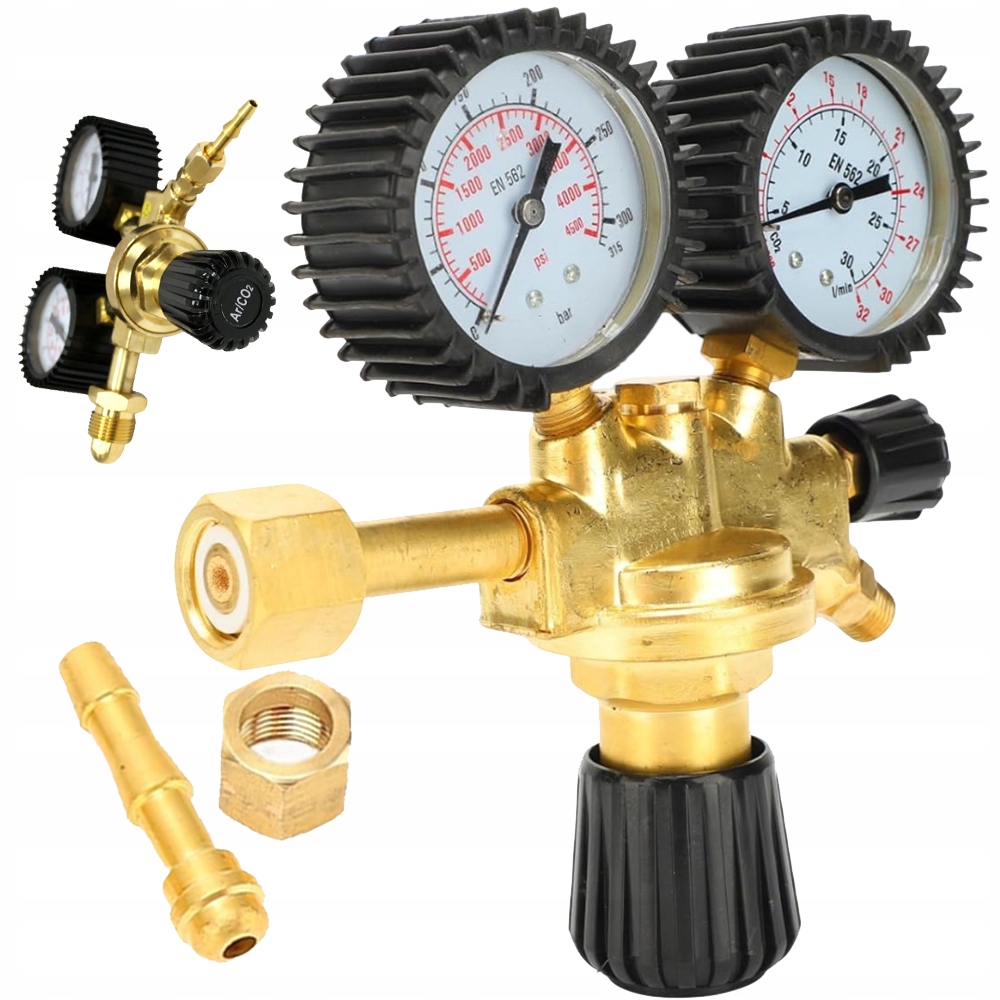 REDUKTOR CIŚNIENIA Z DWOMA MANOMETRAMI DO GAZU CO2 I ARGON (0885658905569) • Cena, Opinie ...