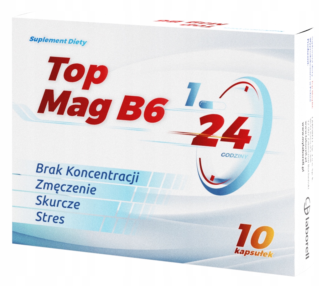 TOP MAG B6 Mleczan Magnezu + witamina B6 10 kapsułek (5902488010371 ...