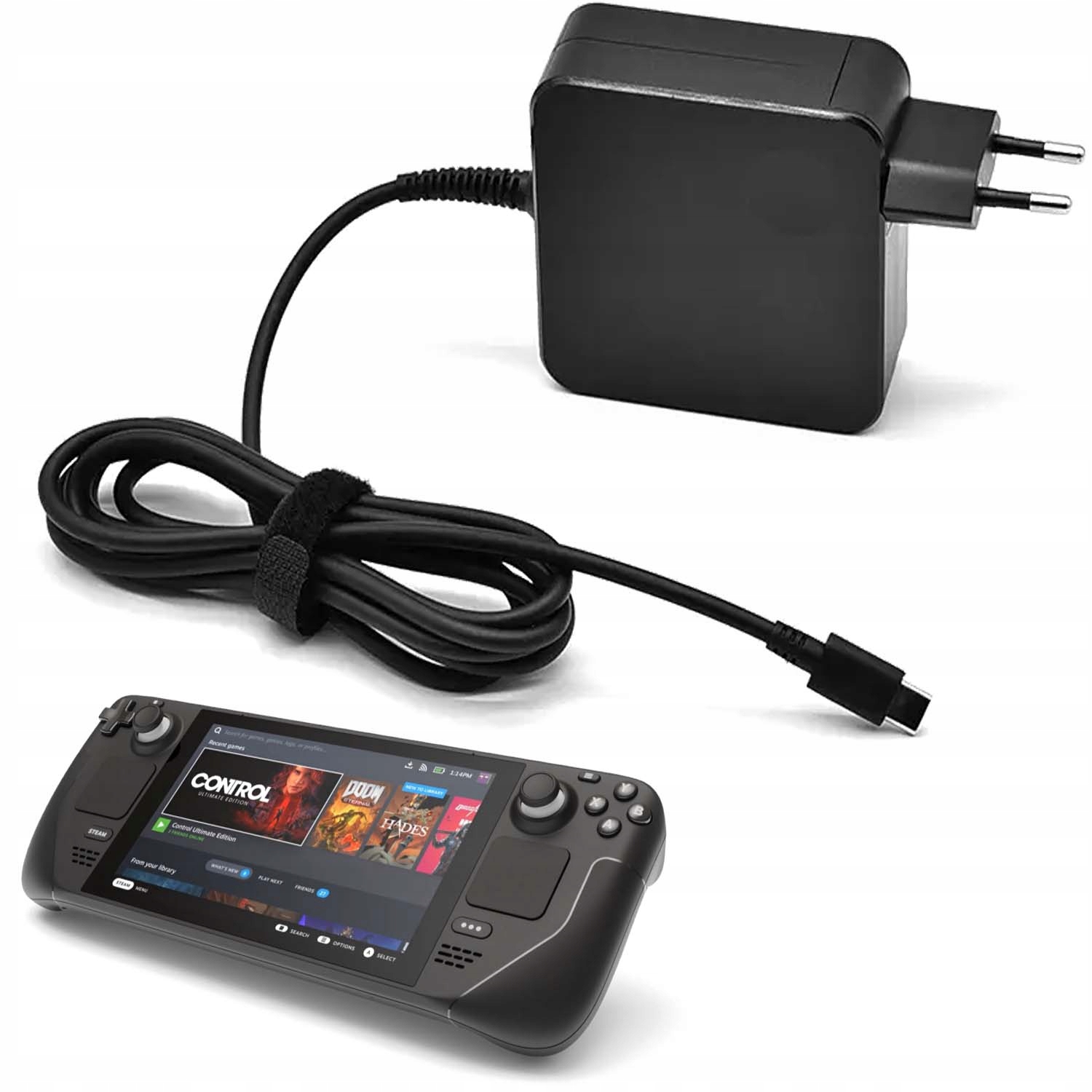 ZASILACZ ADAPTER DO SWITCH/STEAM DECK 45W 5-15V 2.6A SZYBKA ŁADOWARKA ...