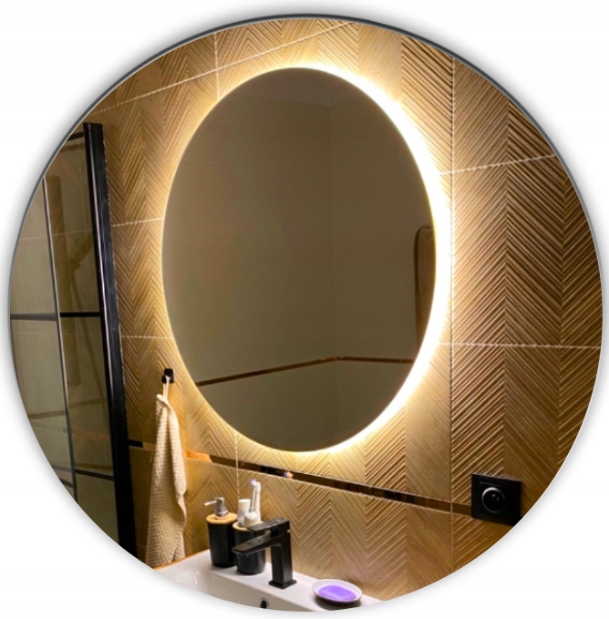 LUSTRO OKRĄGŁE PODŚWIETLANE LED fi 80cm ŁAZIENKOWE (5904506958016 ...