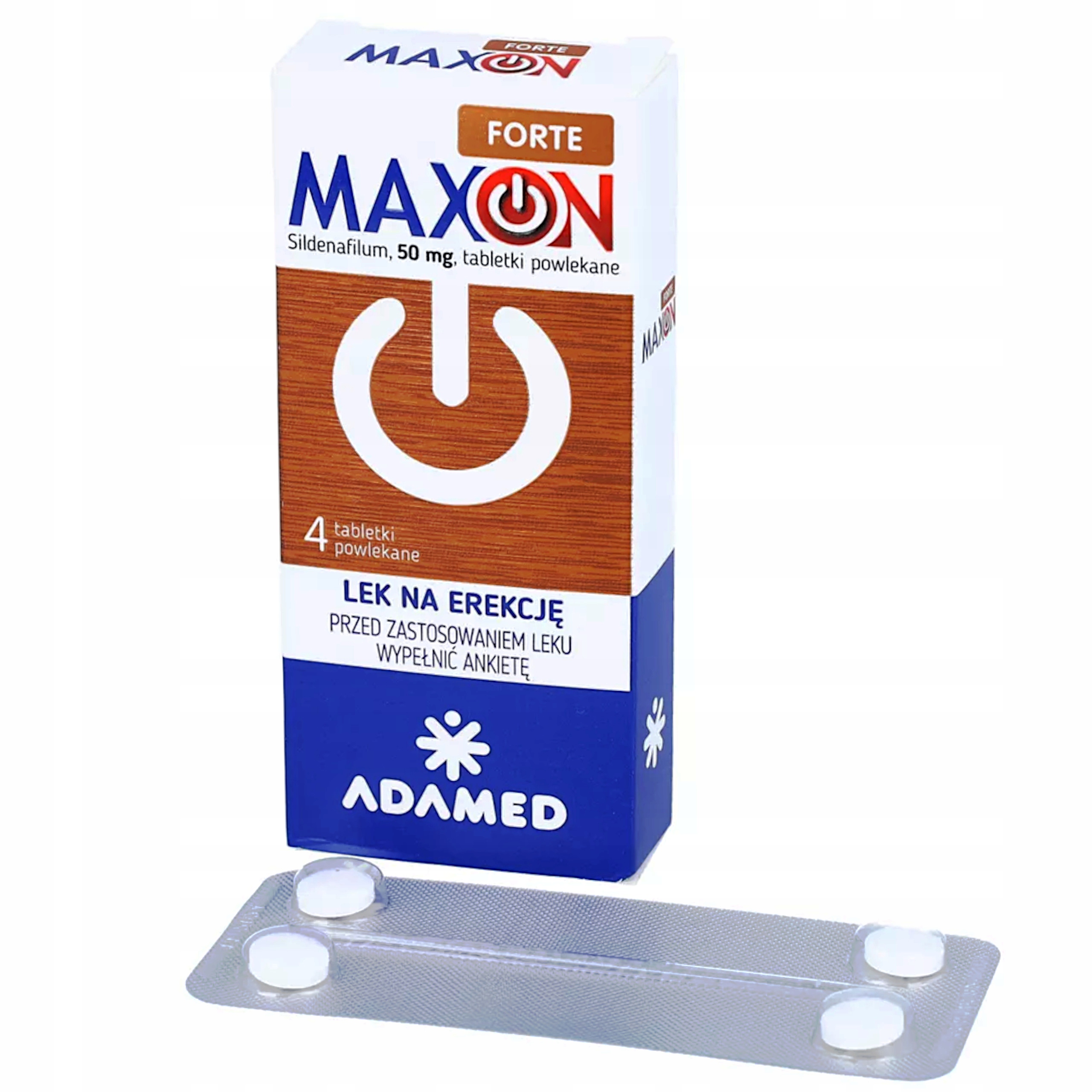 Mocne tabletki na potencje dla mężczyzn Maxon Forte 50 mg 4 szt ...