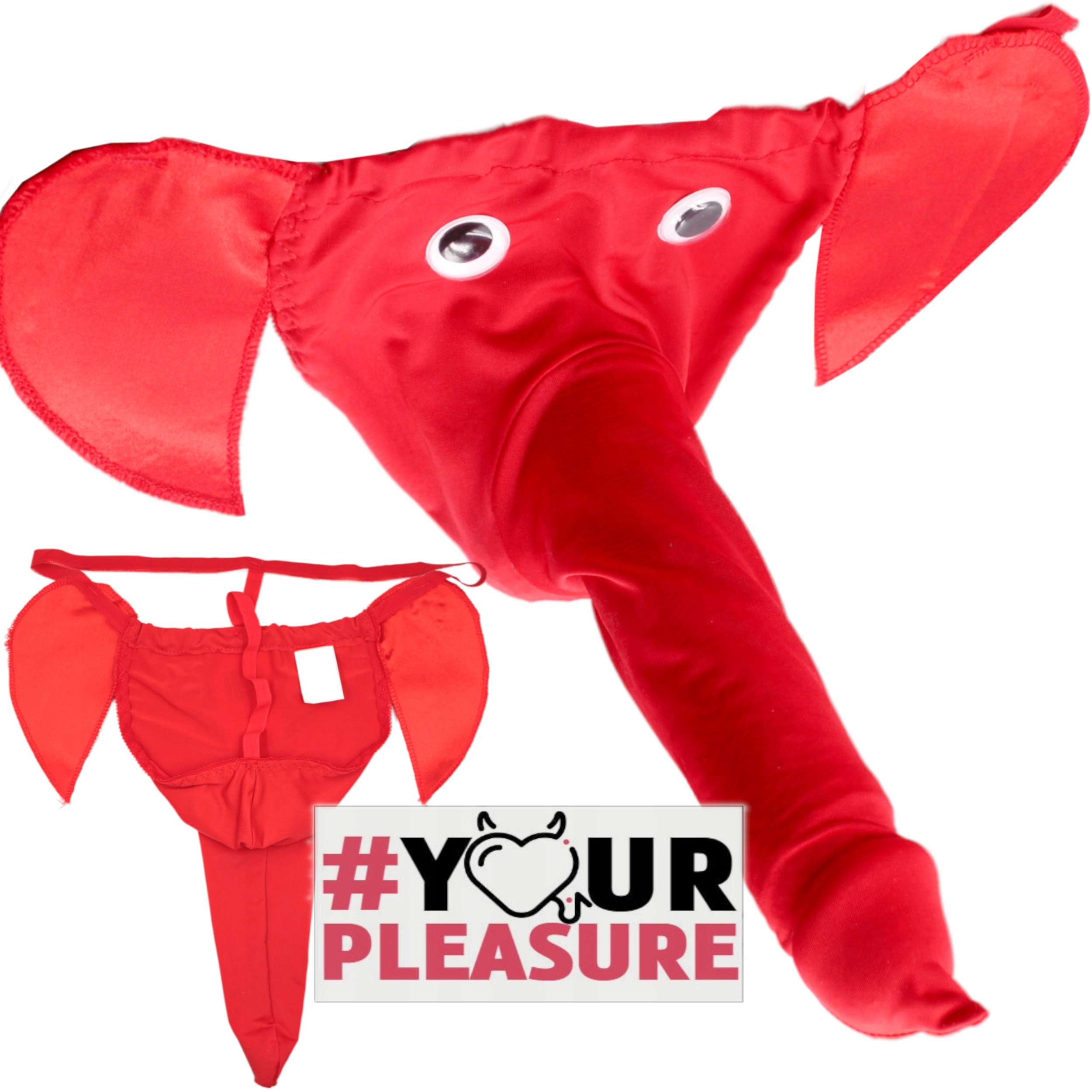 STRINGI SŁOŃ MĘSKIE MAJTKI ŚMIESZNE CZERWONE UNI 13137705275 - Allegro.pl