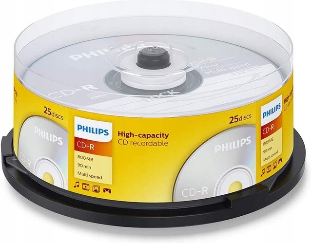 Płyta CD Philips CD-R 800 MB 25 szt. - Sklep, Opinie, Cena w Allegro