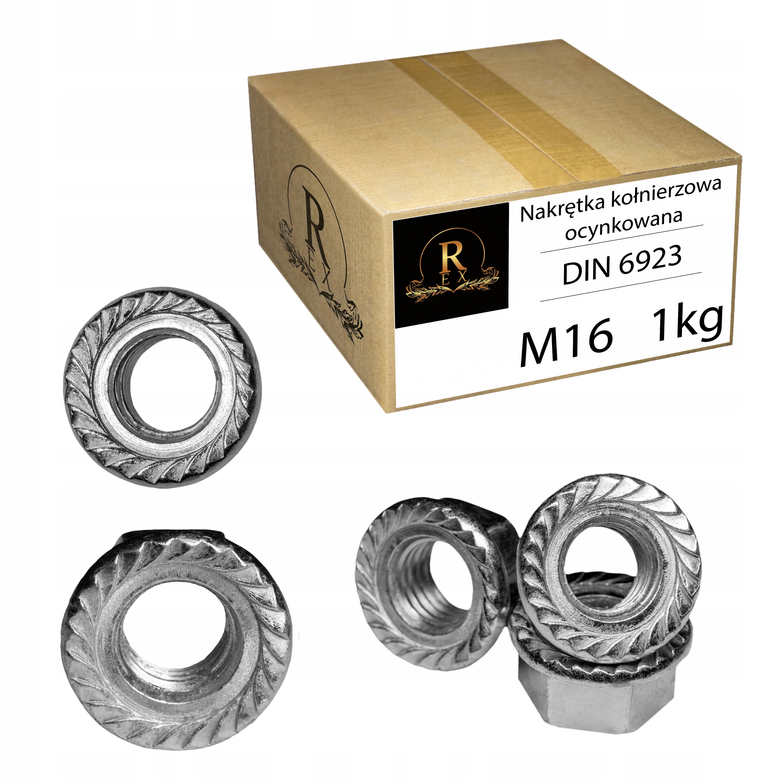 NAKRĘTKA KOŁNIERZOWA M16 DIN6923 OCYNK 1KG (NAKRĘTKA DIN6923 REX M16) • Cena, Opinie • Gwoździe ...