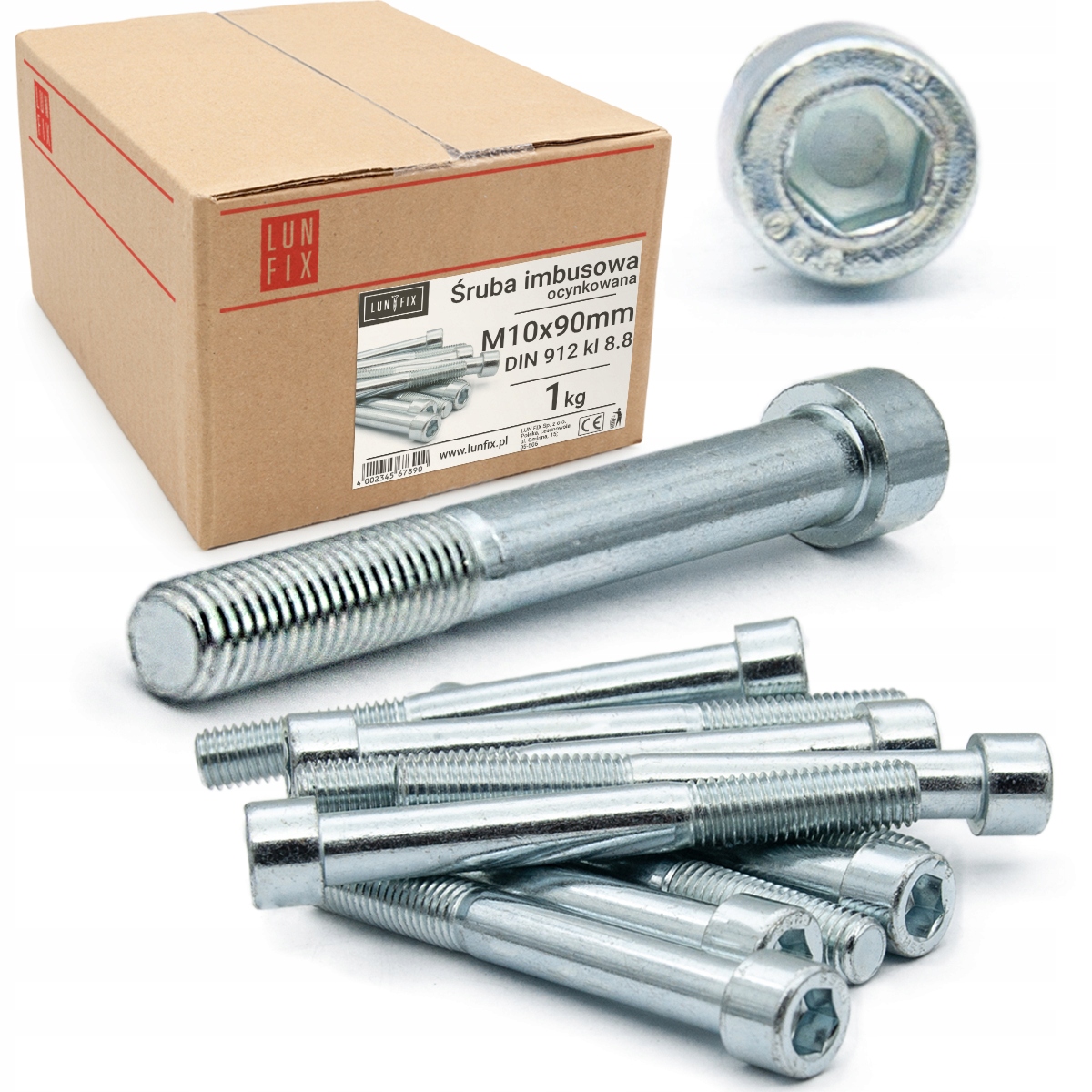 Śruby IMBUSOWE walcowe DIN912 OCYNK M10x90 8.8 1kg (5904433773188 ...