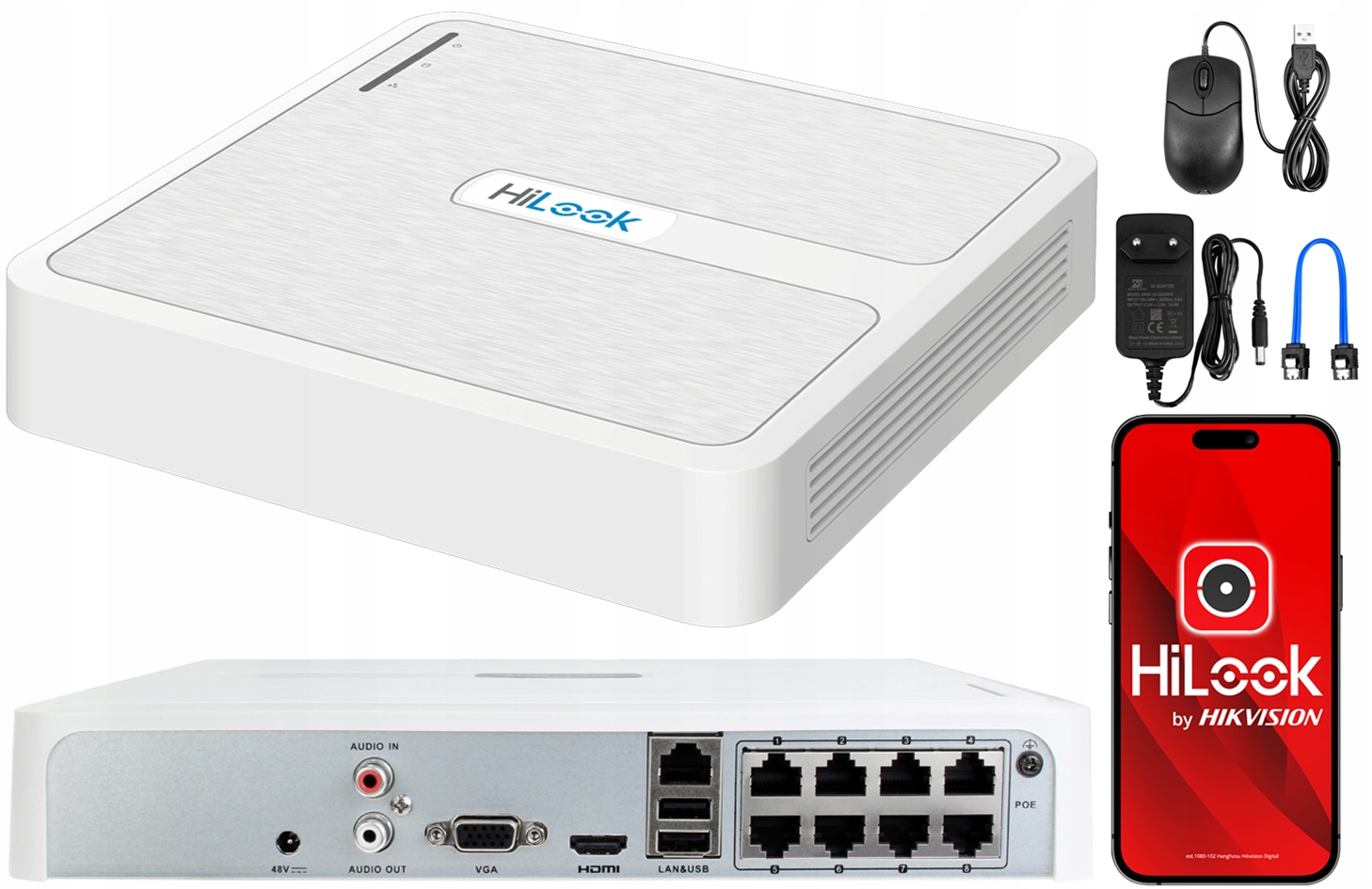 IP rekordér NVR-8CH-H/8P až 6Mpx 8 kanálov PoE HiLook By Hikvision Apka ...