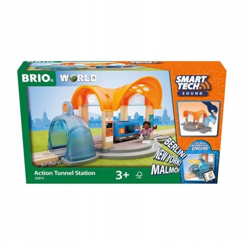 BRIO World Smart Tech Sound Action Tunnel Train Station for Kids Age 3 ...