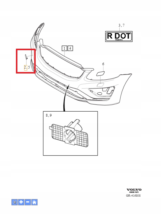 ZAŚLEPKA HAKA HOLOWNICZEGO PRZÓD VOLVO XC60 2014- R-Design OE 39834778 ...