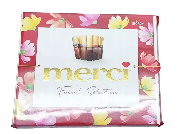 MERCI FINEST SELECTION BOMBONIERKA CZEKOLADKI PRALINKI STORCK ORYGINAŁ ...
