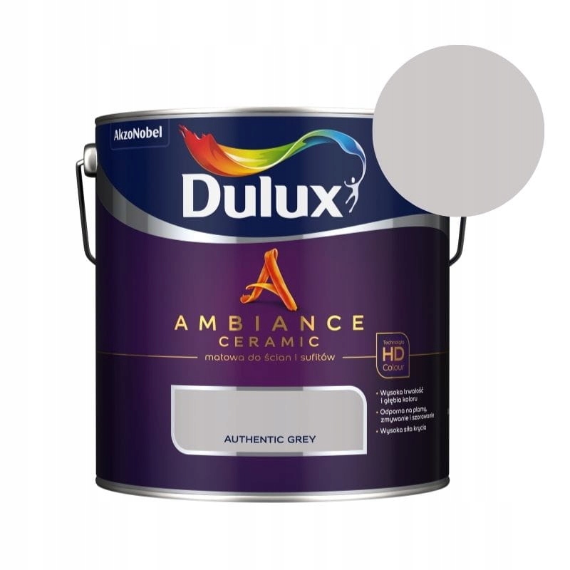 Farba ceramiczna ścienna Dulux 2,5 l Authentic Grey mat (5904078223307 ...