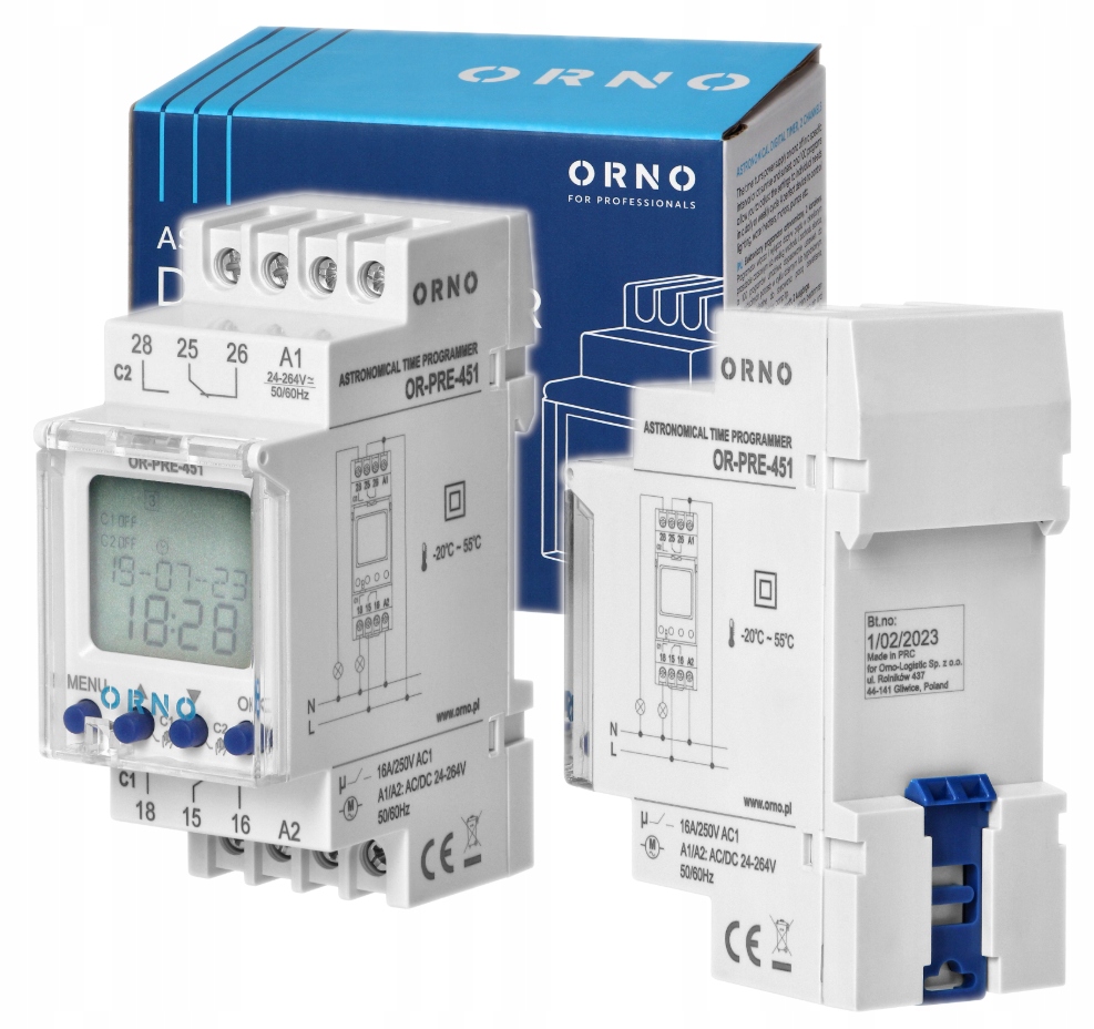 PROGRAMATOR CZASOWY TIMER ASTRONOMICZNY 2 KANAŁY 100 PROGRAMÓW SZYNA DIN - Sklep, Opinie, Cena w ...