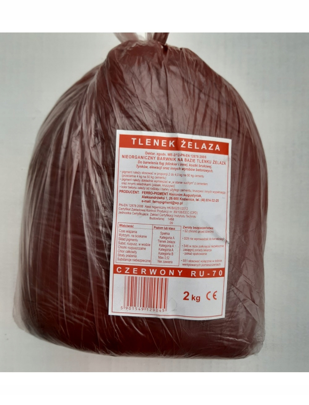 Barwnik pigment do betonu CZERWONY 2kg RU-70 Ferro (5901549129045 ...