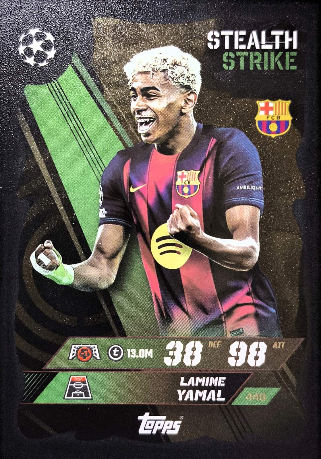 TOPPS MATCH ATTAX 2025/26 2026 STEALTH STRIKE 448 LAMINE YAMAL FC ...