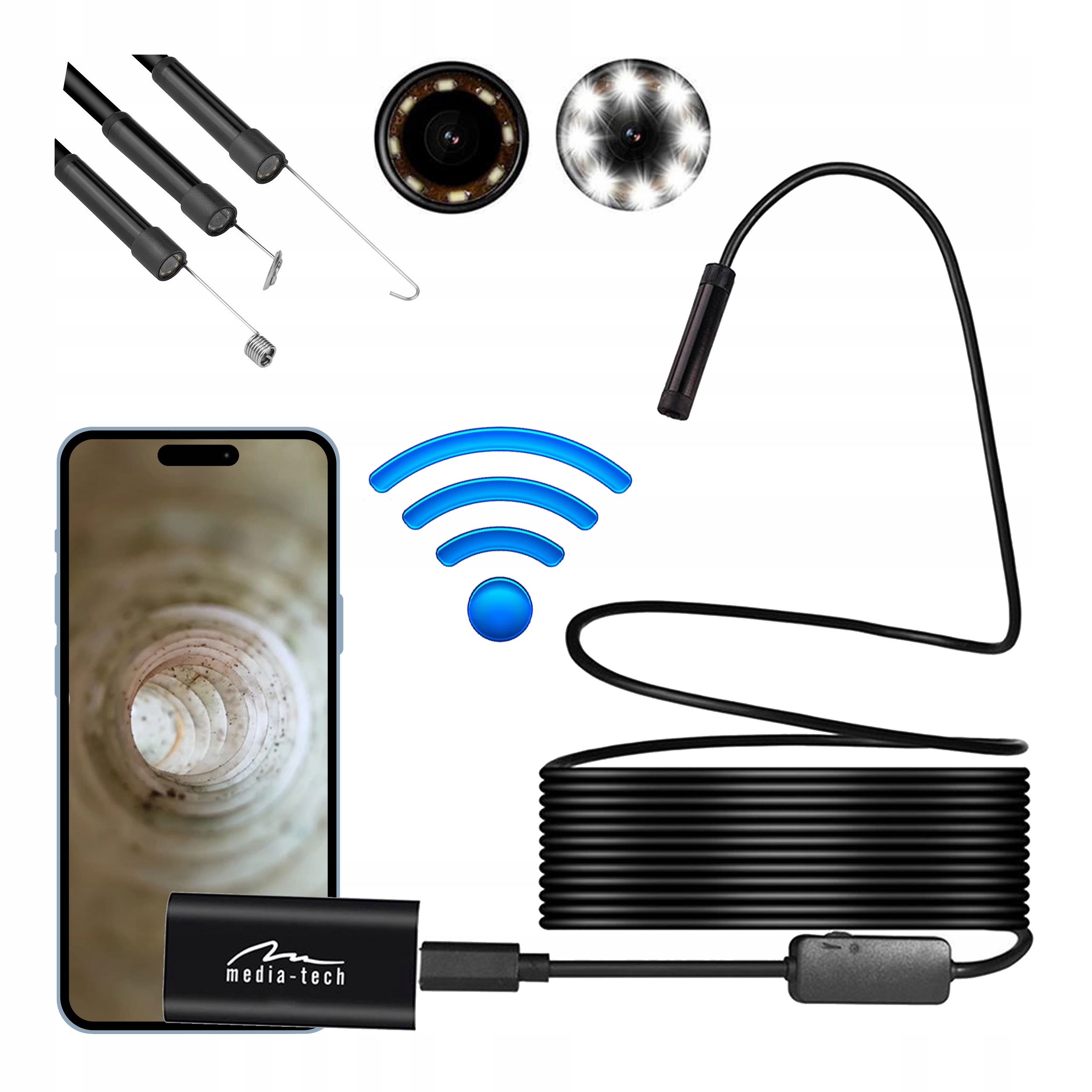 Mini kamera Media-tech WIFI Endoscope HD (1280 x 720) - Sklep, Opinie ...