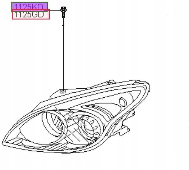 ŚRUBA MOCOWANIA REFLEKTORA HYUNDAI 1125406256B za 4,55 zł z Gdańsk ...