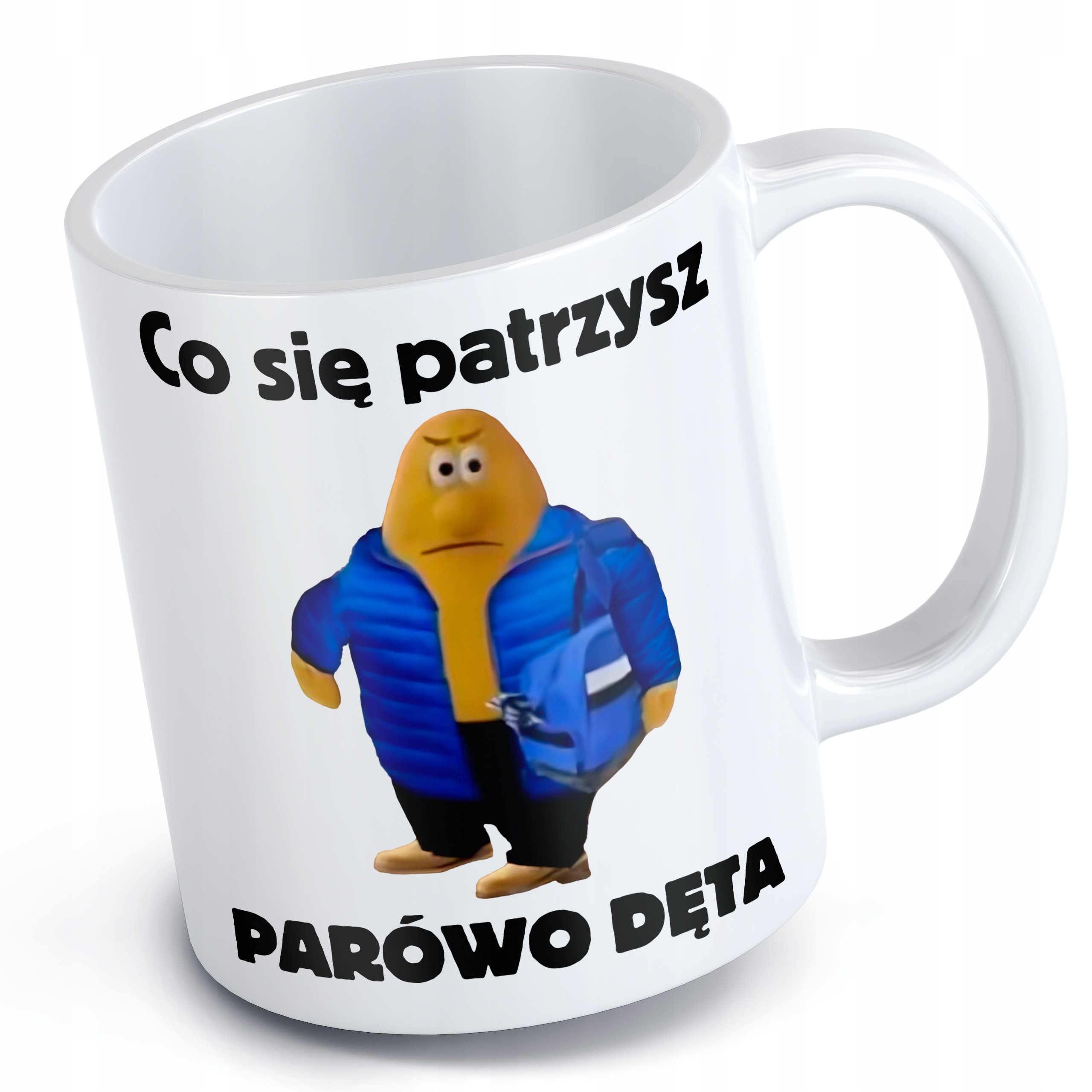 Kubek z Nadrukiem LUDZIK DELMA CO SIĘ PATRZYSZ PARÓWO DĘTA MEM MEME ...