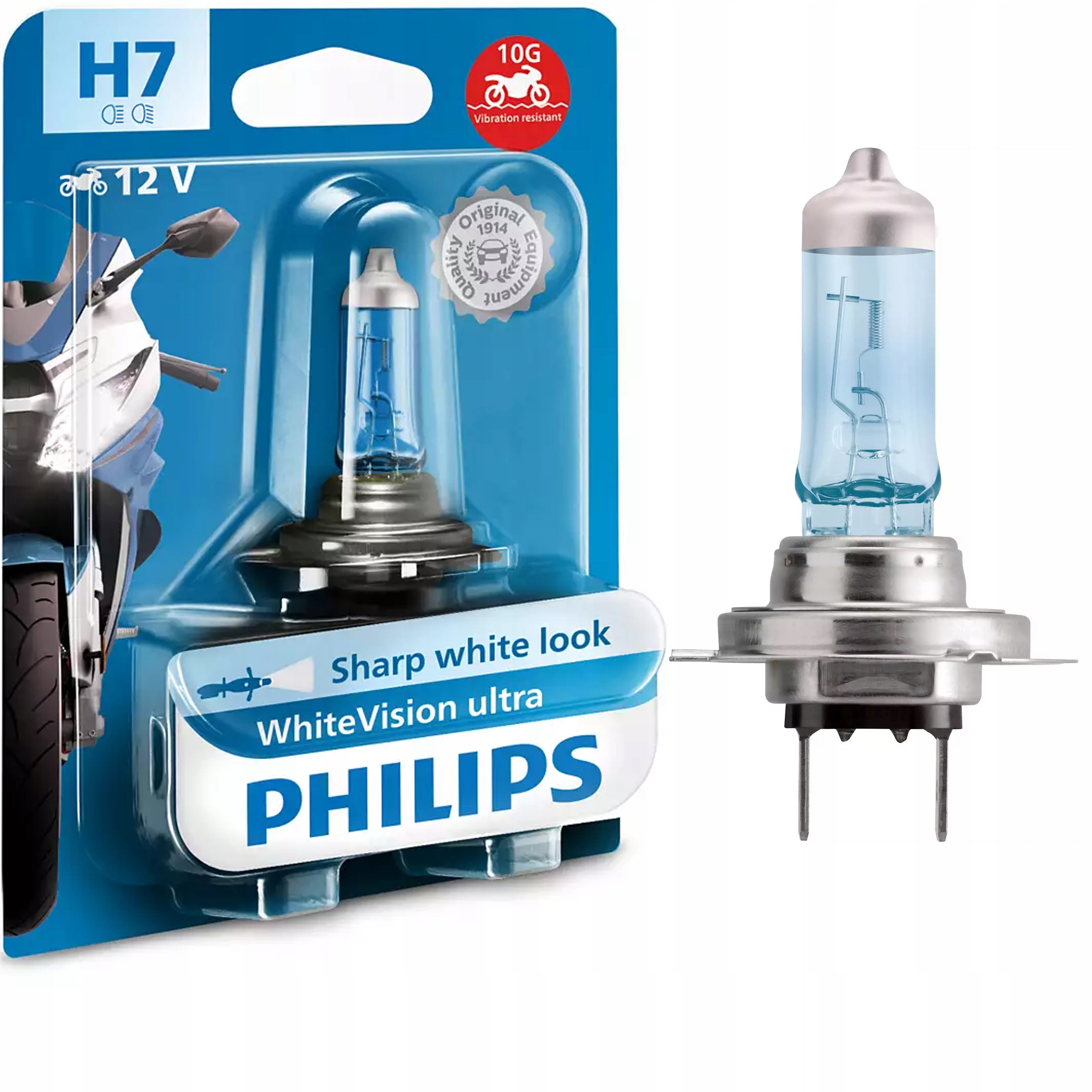 Philips White Vision Ultra Moto H7 12V 55W 8719018023872 za 62.89PLN z ...