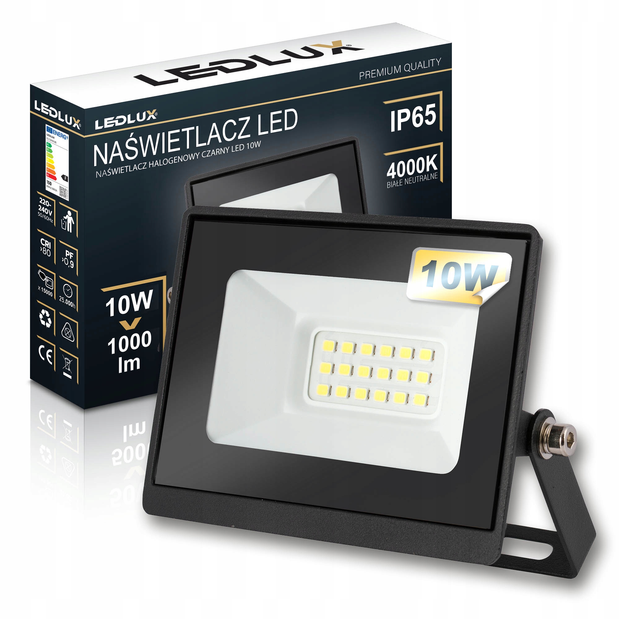 Halogen LED naświetlacz lampa 10W 1000lm Premium reflektor zewnętrzny ...