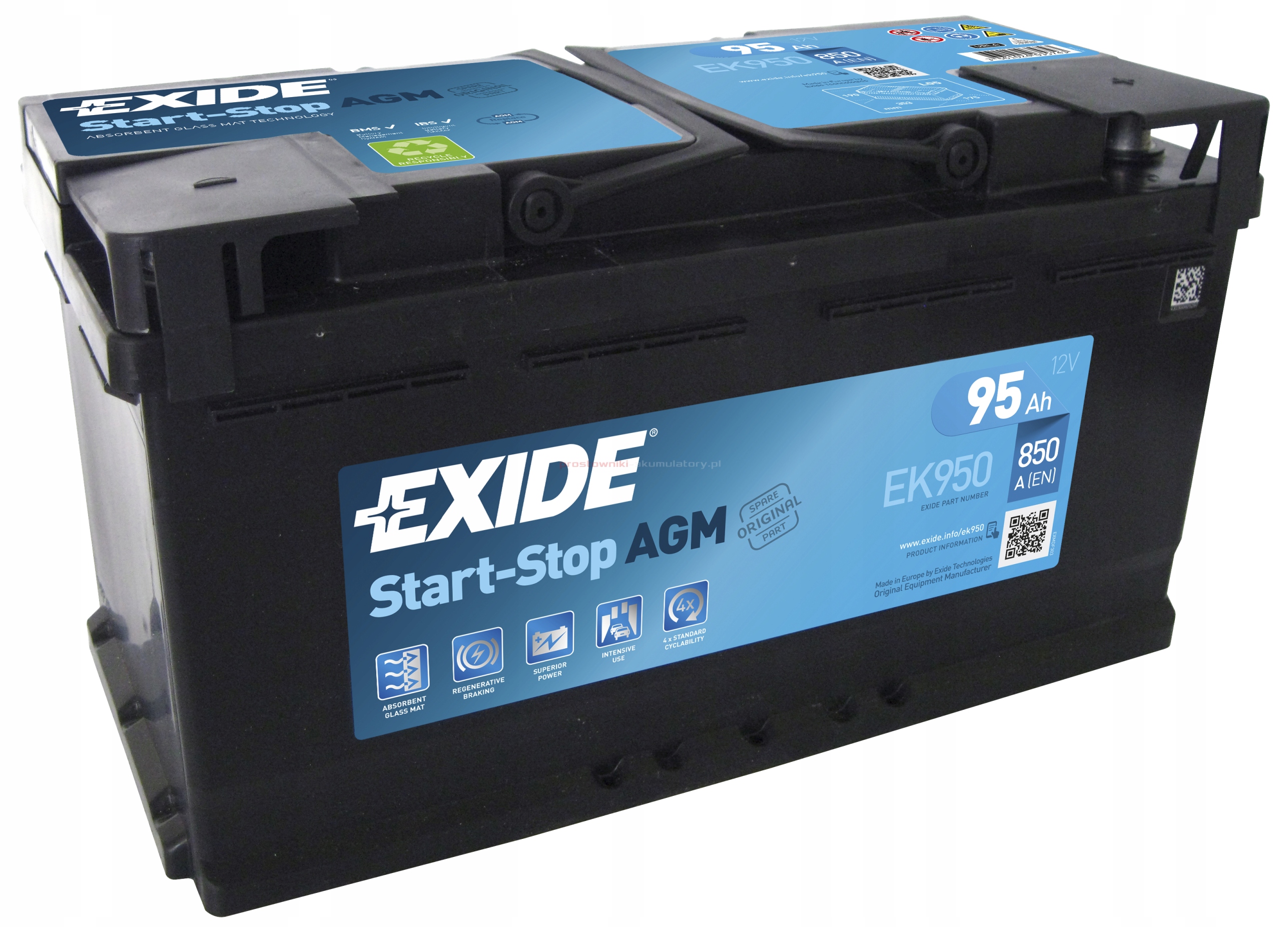 Akumulator 12V 95Ah 850A Exide EK950 AGM 3661024035743 za 899.00PLN z ...