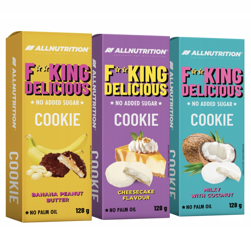 Allnutrition Fitking Cookie Ciasteczka mleczne z kokosem, 128 g ...
