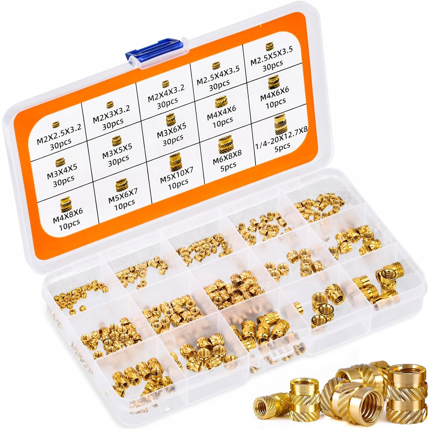 300x WKŁADKI GWINTOWANE M2/M2,5/M3/M4/M5/M6 DO METALU TULEJE MOSIĘŻNE (0094536786934) • Cena ...