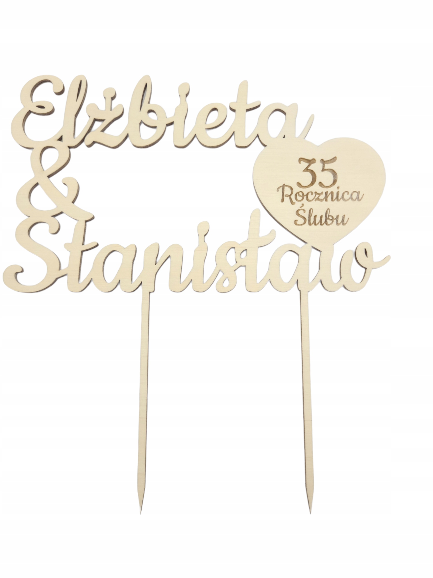 Topper napis na tort rocznica ślubu 35 lat razem • Cena, Opinie • Figurki na tort, toppery ...