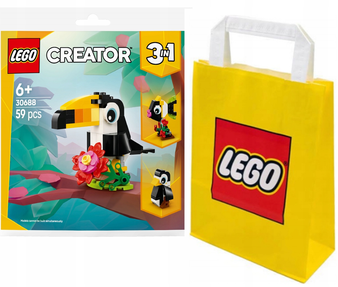 2W1 LEGO CREATOR 30688 TROPIKALNY TUKAN+TORBA (5702017819082) • Cena ...
